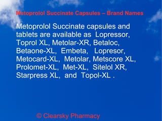 Metolar-XR (Metoprolol Capsules) | ODP