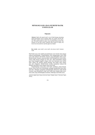 Metologi jawa-dalam-motif-batik-unsur-alam-pujianto | PDF