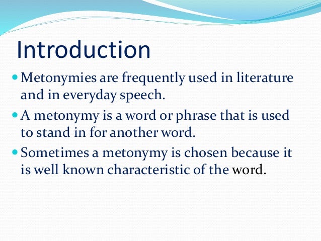 Metonymy in Stylistics