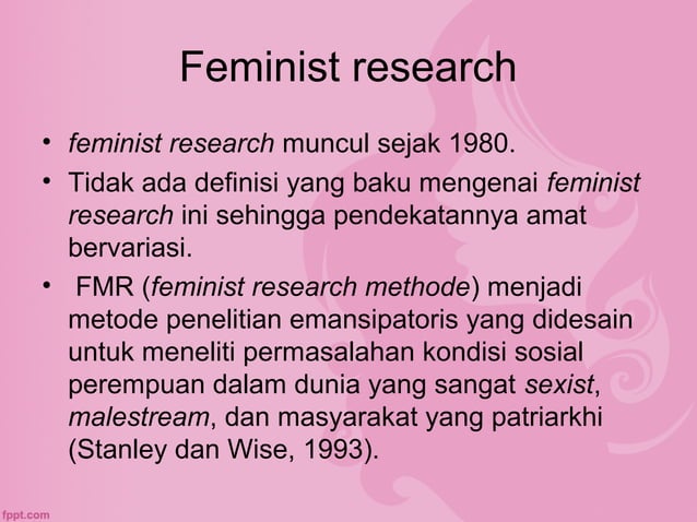 metodologi penelitian "feminist research" | PPT