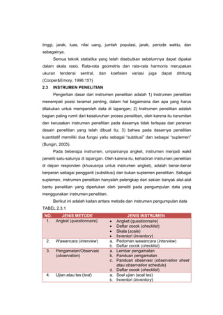 INSTRUMENTASI DAN PENSKALAAN (METODE PENELITIAN) | DOCX