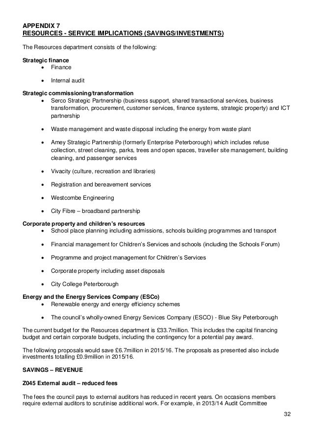 Peterborough City Council 2015-16 budget proposals, Phase 1 - Novembe…