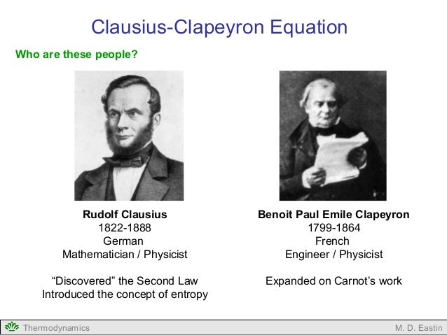 Metr3210 clausius-clapeyron