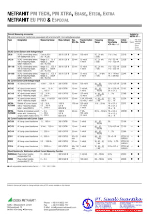 Data Teknis Gossen Metrawatt Multimeter METRAHIT : PM TECH, PM XTRA, EBASE, ETECH, EXTRA ...