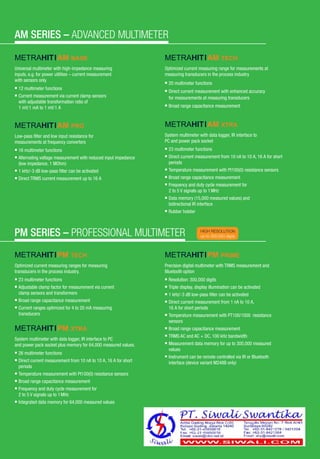 Data Teknis Gossen Metrawatt Multimeter : METRAHIT AM SERIES & METRAHIT ...