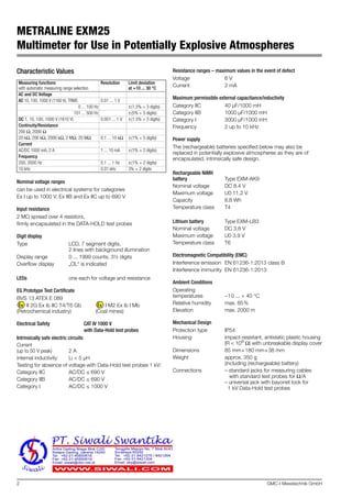 Data Teknis Gossen Metrawatt Multimeter : METRALINE EXM25 | PDF