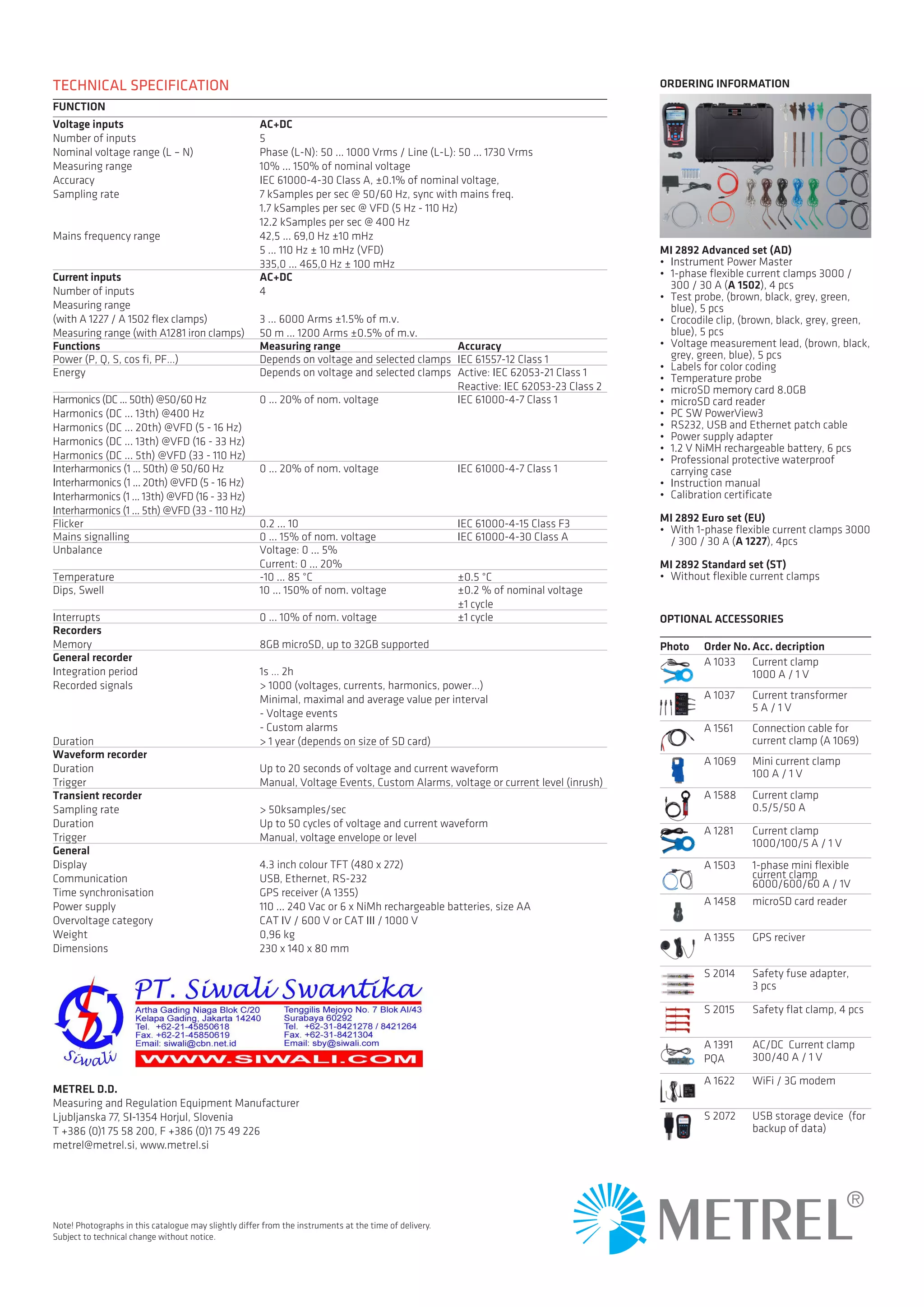 Brosur Metrel MI 2892 Power Master | PDF