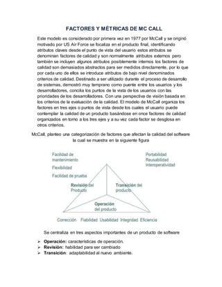 Metricas y factores de mc call | DOCX