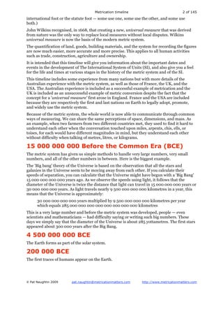 Metrication timeline | PDF | Physics | Science