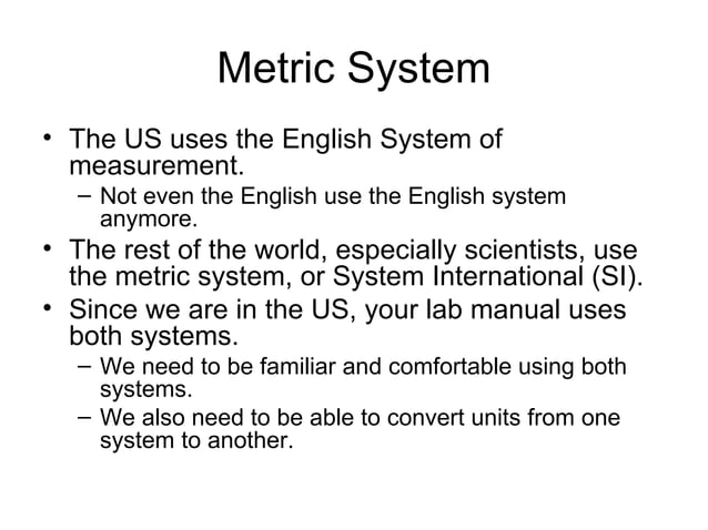 Metric conversion lab | PPT