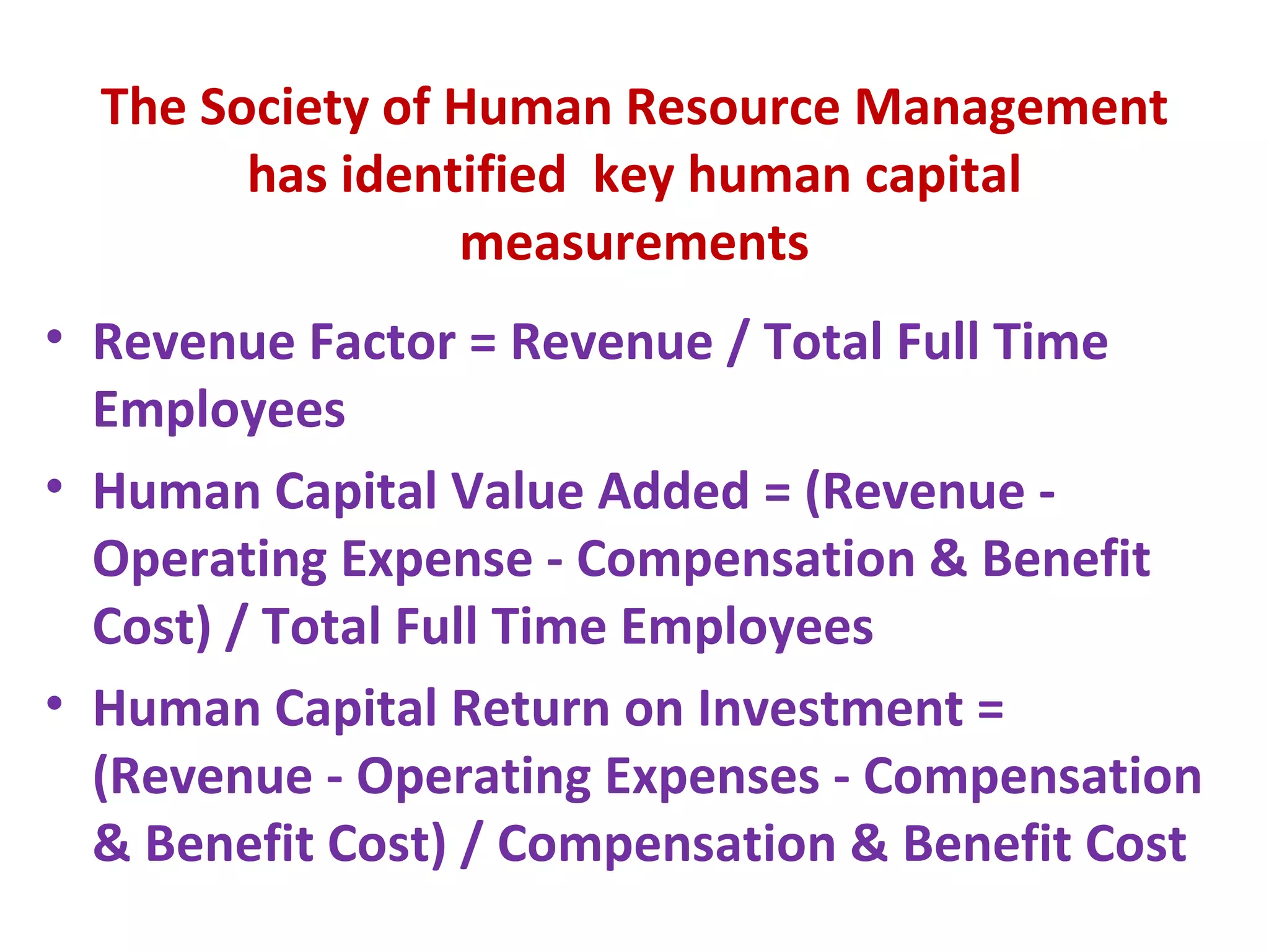 Metric for human resource management | PPT