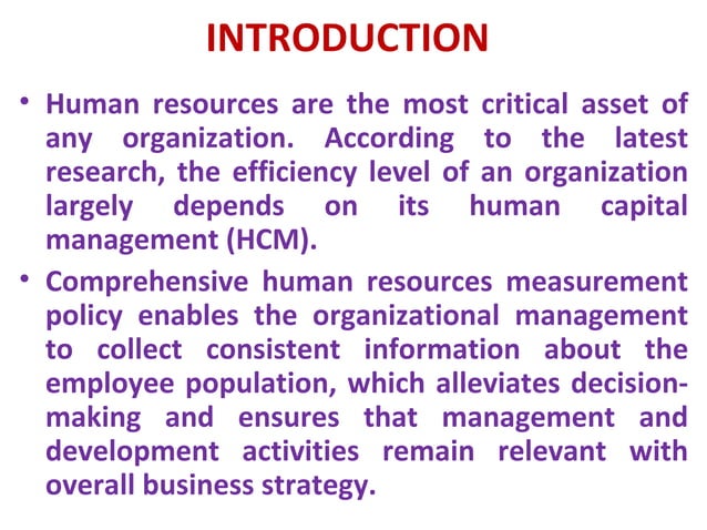 Metric for human resource management | PPT