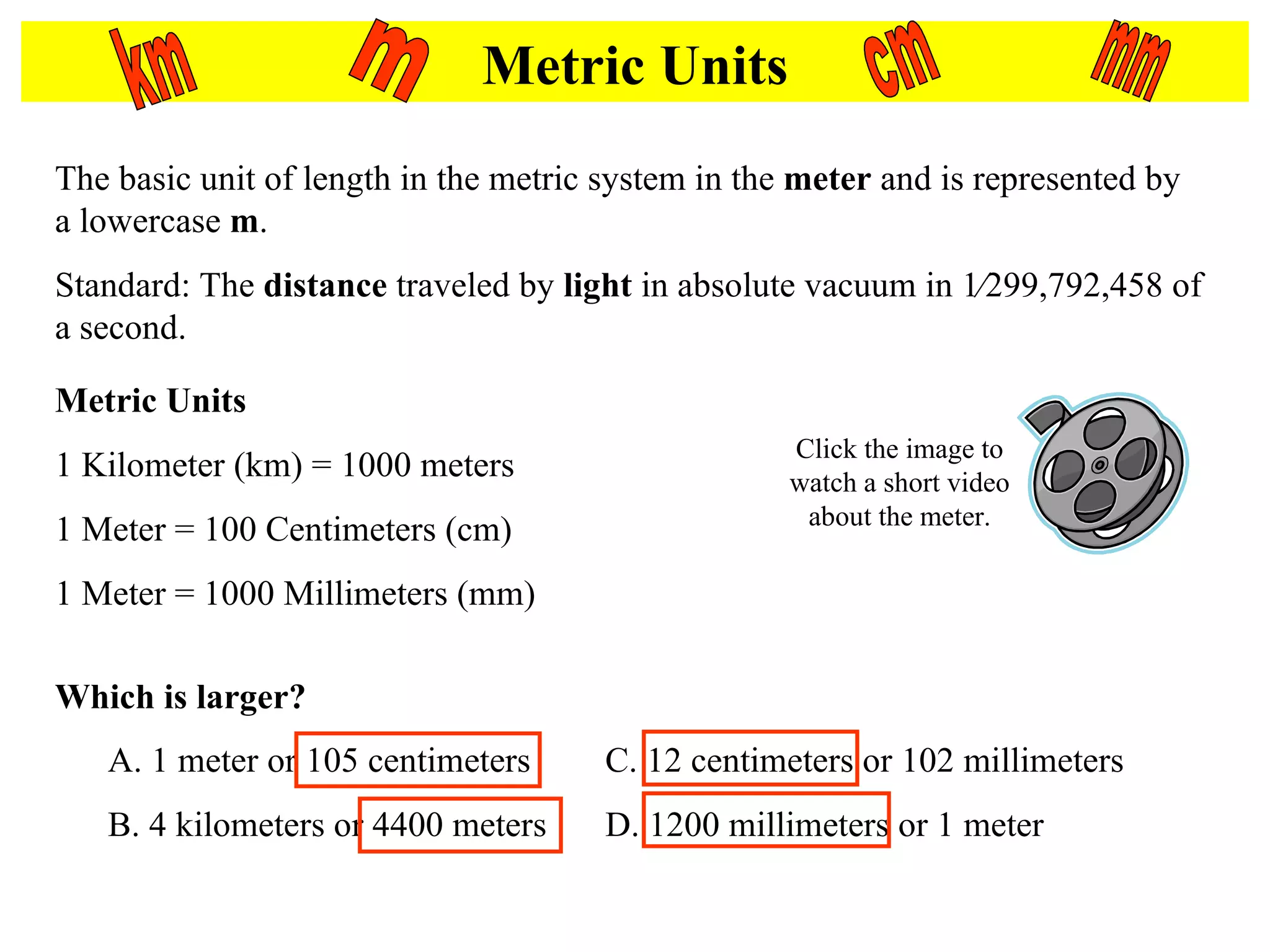 Metric Length Mass and Volume | PPT