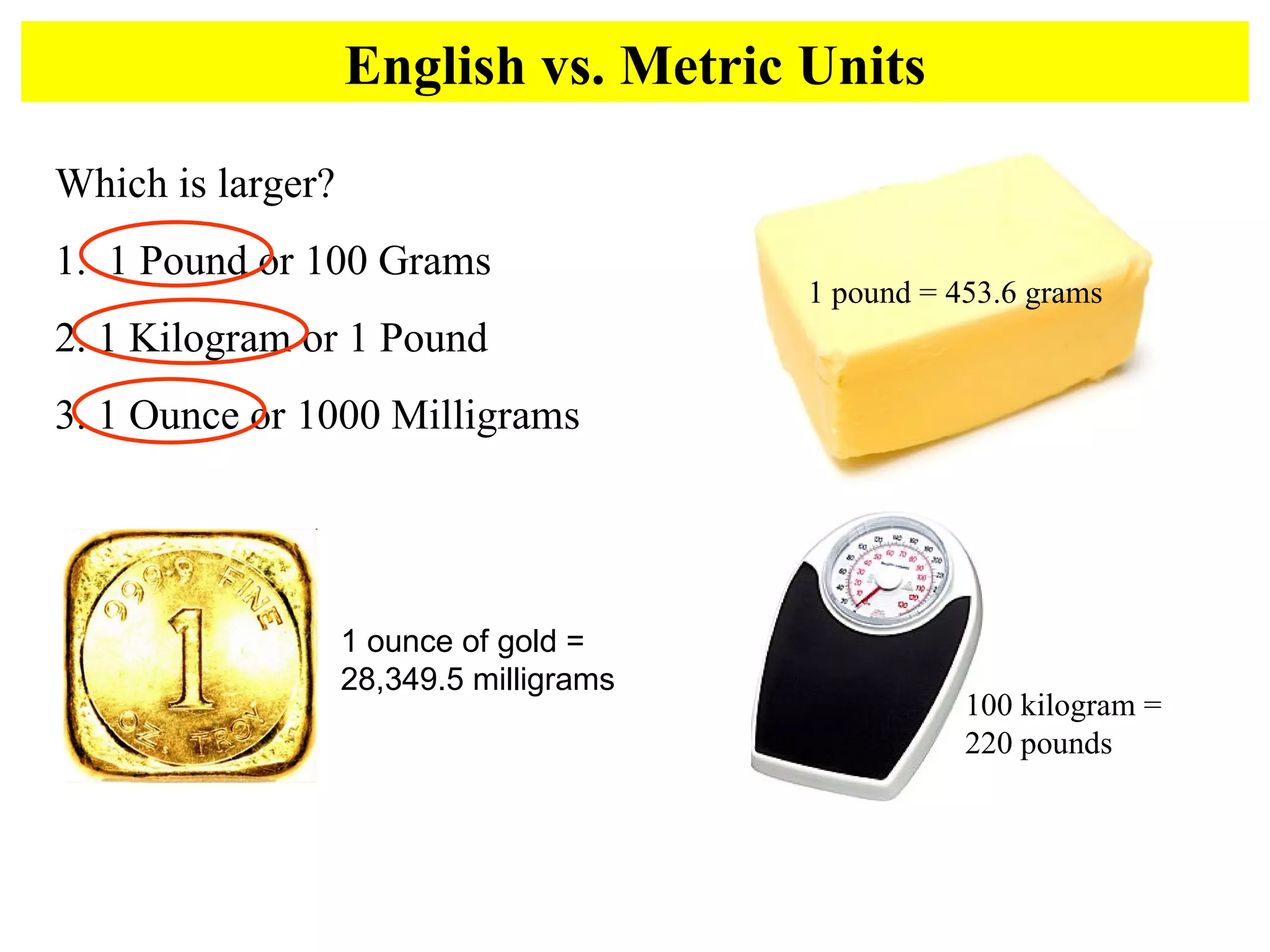 Metric Length Mass and Volume | PPT