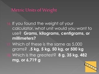 Metric measurement conversions review | PPTX | Physics | Science