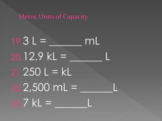Metric measurement conversions review | PPTX | Physics | Science