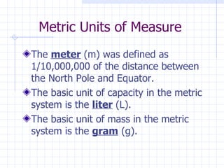 Metric notes | PPT