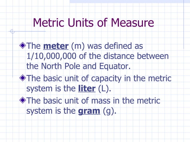 Metric notes | PPT