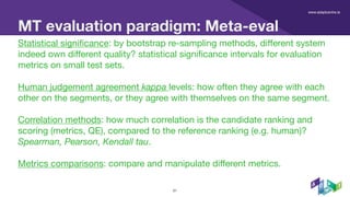 Meta-evaluation of machine translation evaluation methods | PDF