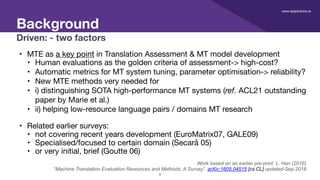 Meta-evaluation of machine translation evaluation methods | PDF | Computer Software and ...