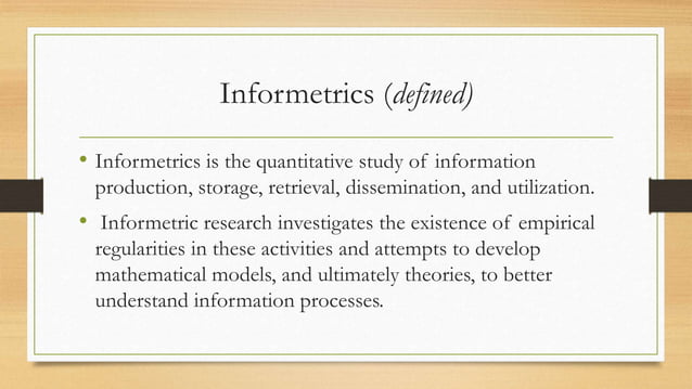 Metric Fields in Information Science | PPTX | Internet | Computing