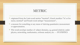 Metric Fields in Information Science | PPTX