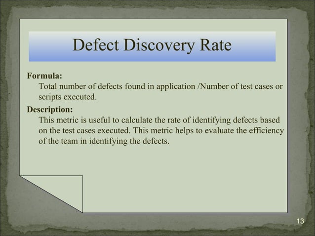 Metrics for manual testing | PPT