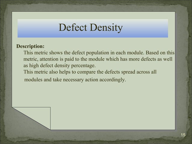 Metrics for manual testing | PPT