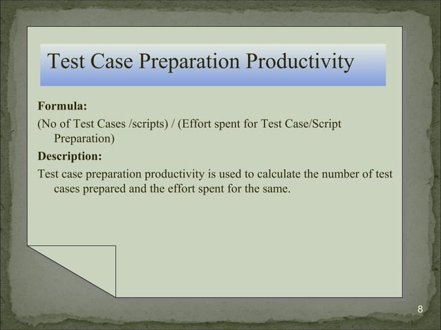Metrics for manual testing | PPT