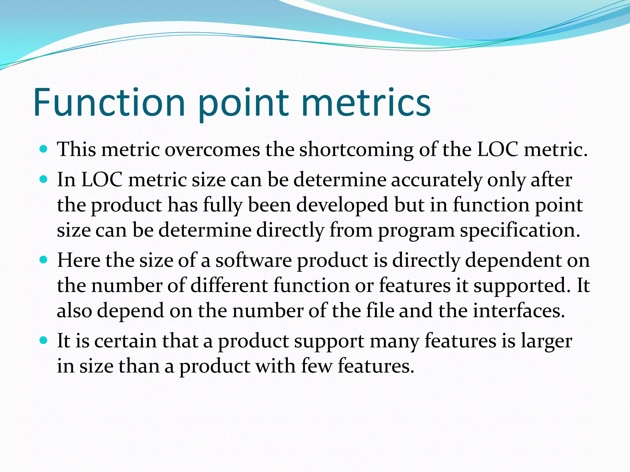 Metrics for project size estimation | PPTX