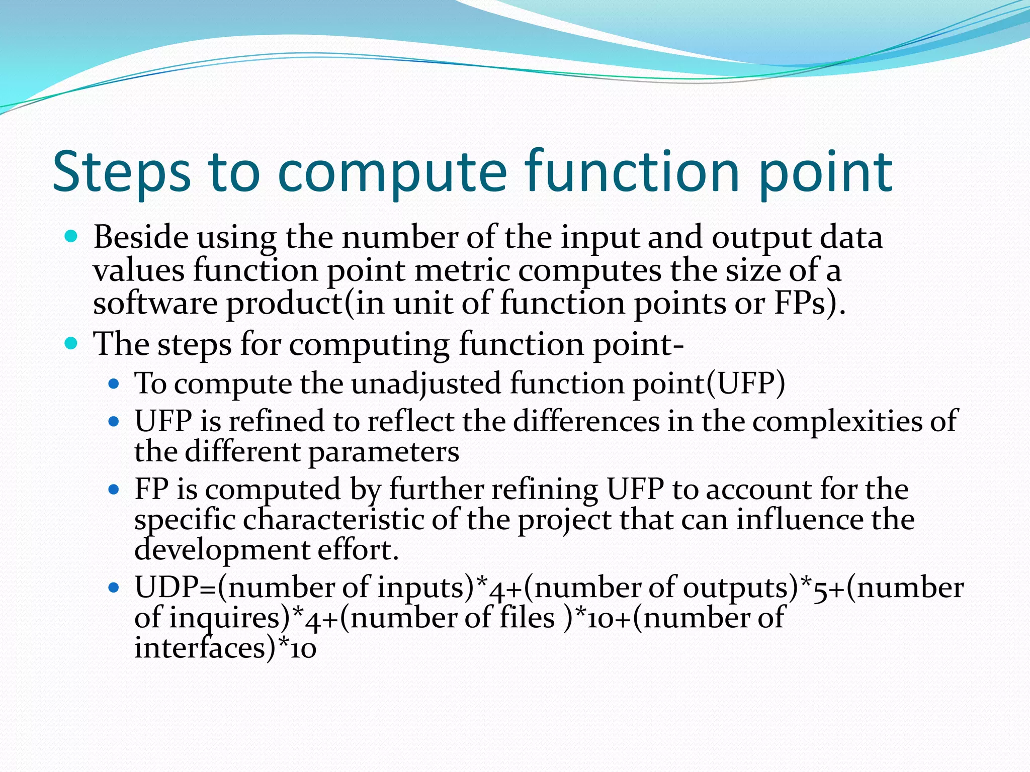 Metrics for project size estimation | PPTX
