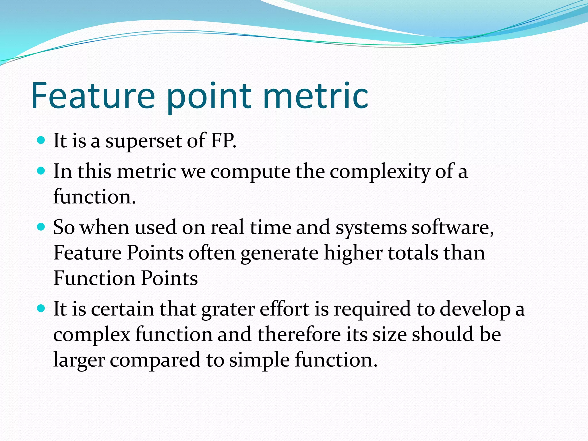 Metrics for project size estimation | PPTX