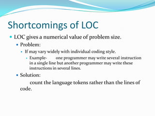 Metrics for project size estimation | PPTX