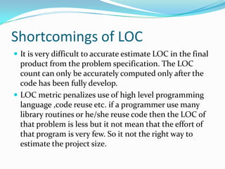 Metrics for project size estimation | PPTX