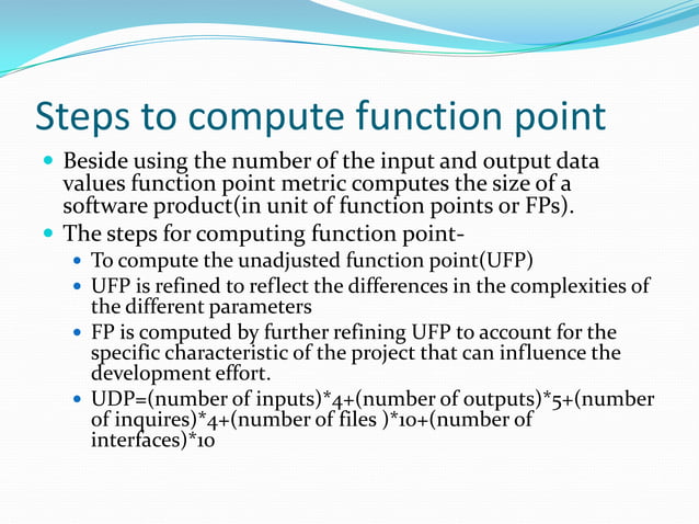 Metrics for project size estimation | PPTX