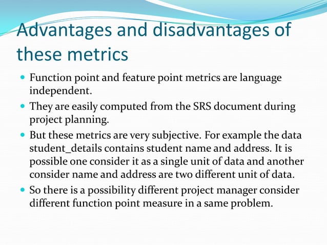 Metrics for project size estimation | PPTX