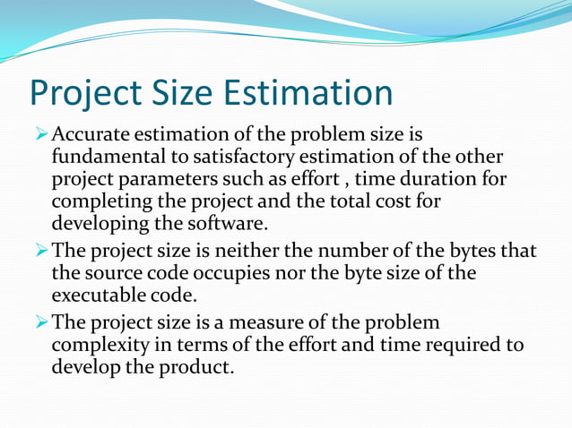 Metrics for project size estimation | PPTX
