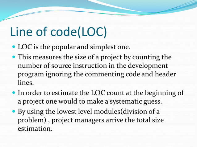 Metrics for project size estimation | PPTX