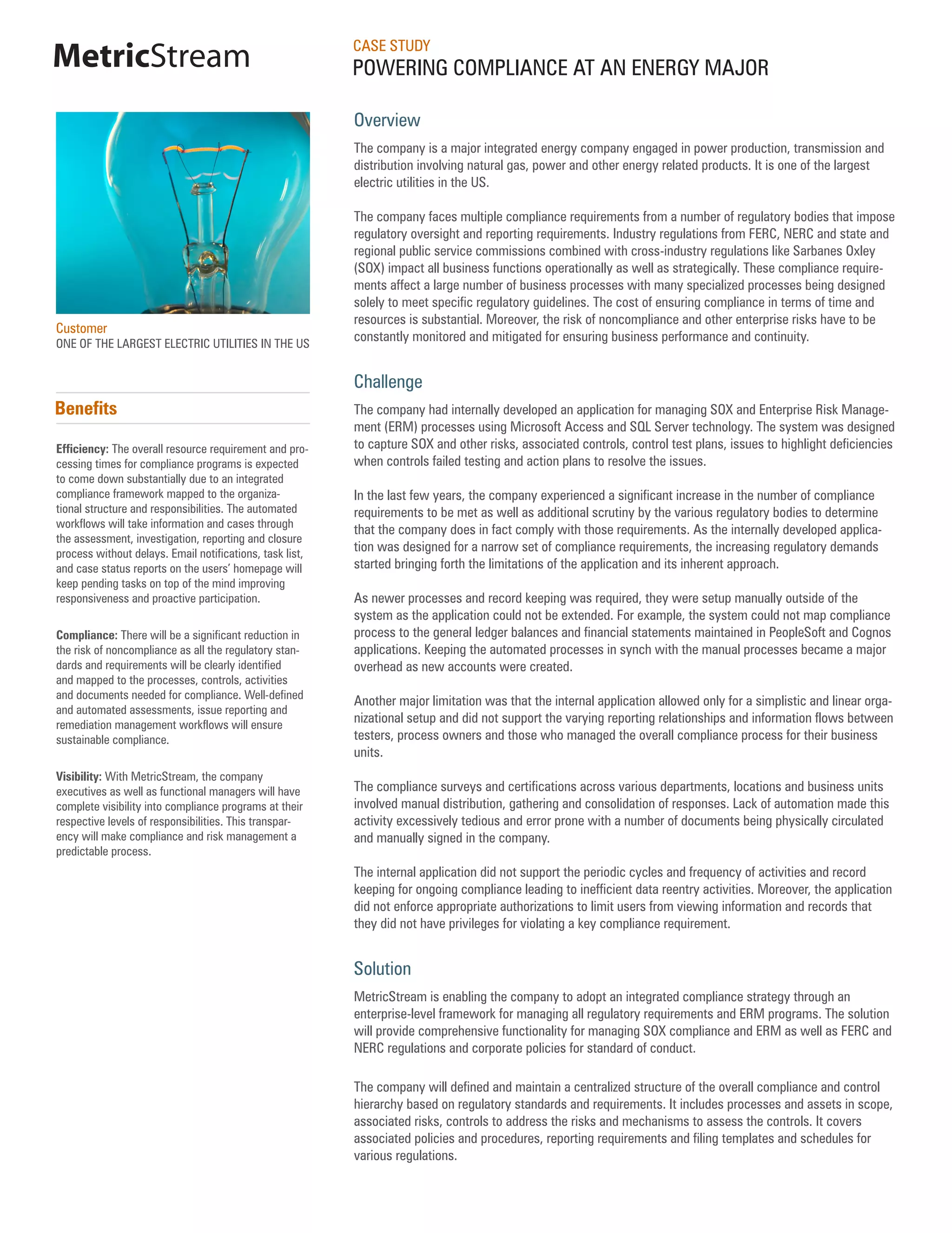 Powering SOX, NERC, FERC Compliance -Energy Industry | PDF