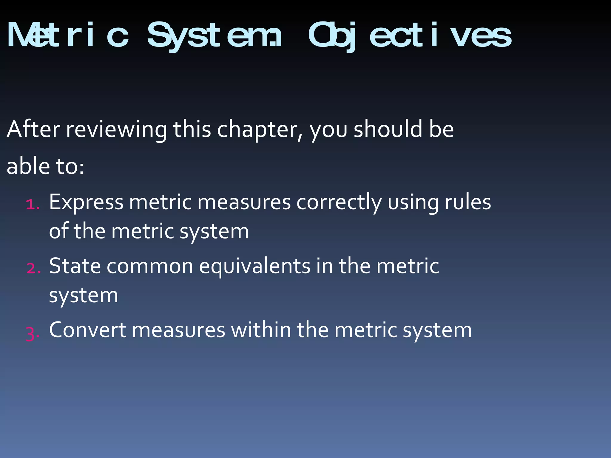 Metric System | PPT