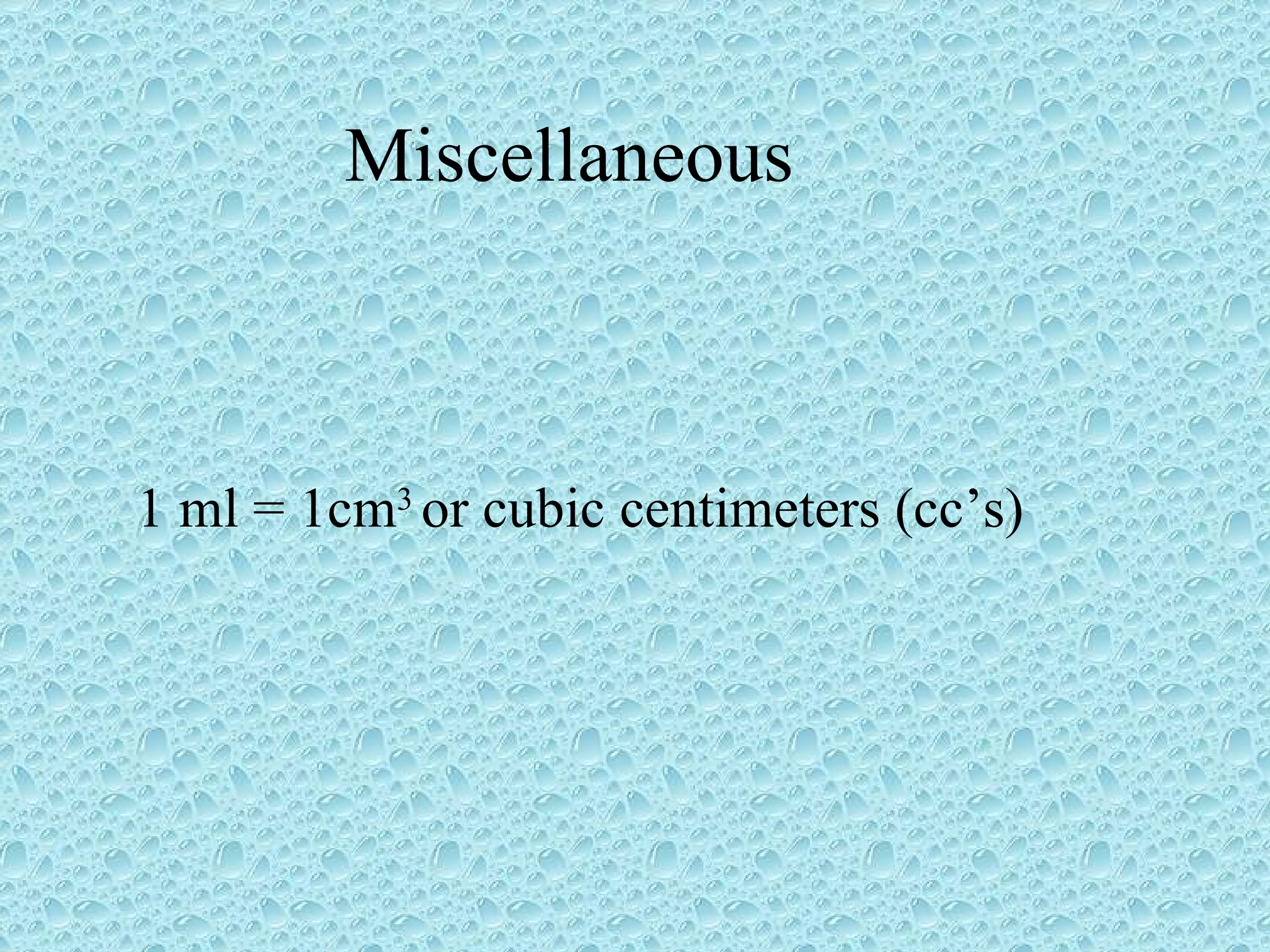 Metric system blackboard | PPT