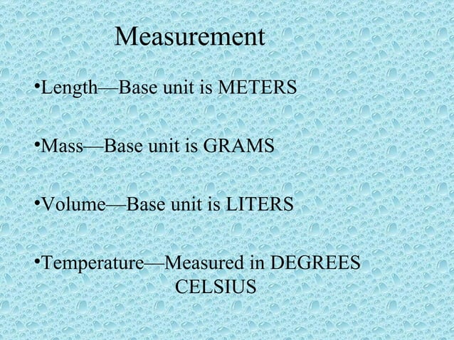 Metric system blackboard | PPT
