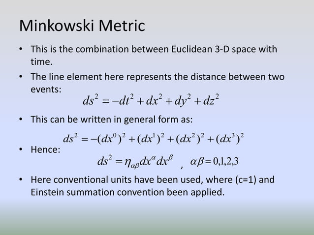 Metric tensor in general relativity | PPTX | Physics | Science