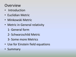 Metric tensor in general relativity | PPT