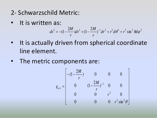 Metric Tensor In General Relativity