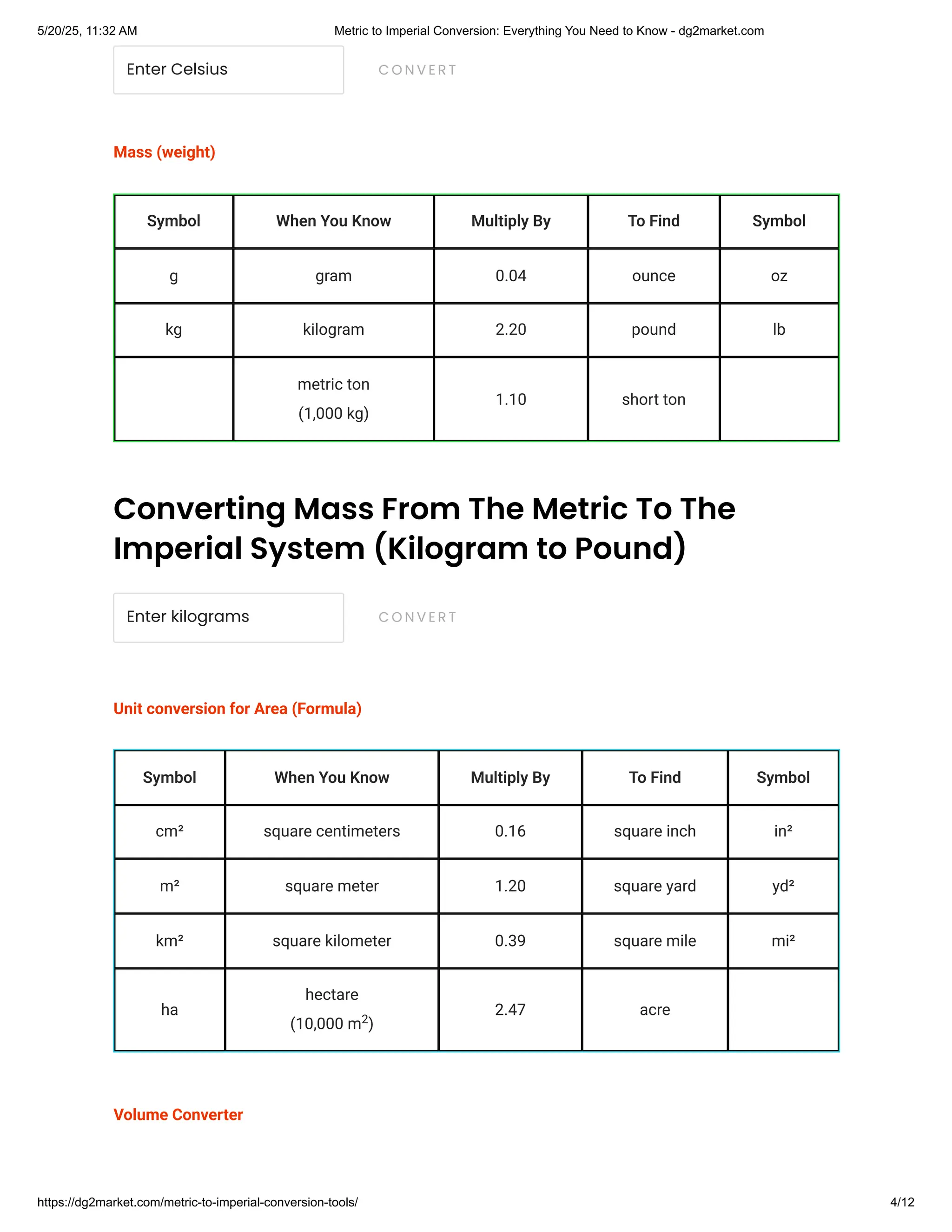 Metric to Imperial Conversion_ Everything You Need to Know | PDF