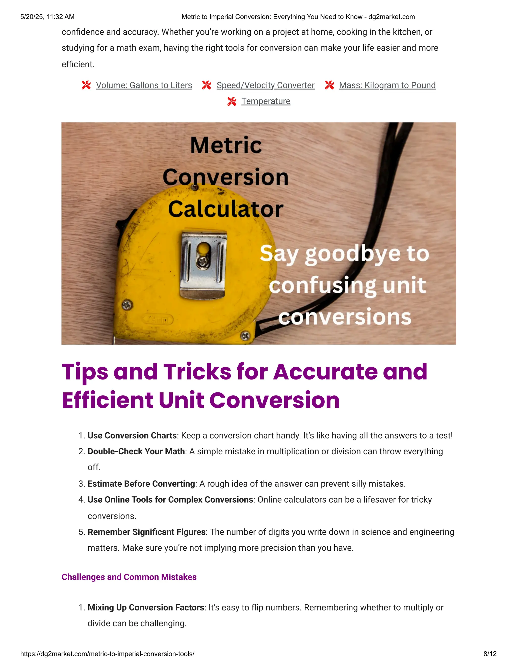 Metric to Imperial Conversion_ Everything You Need to Know | PDF