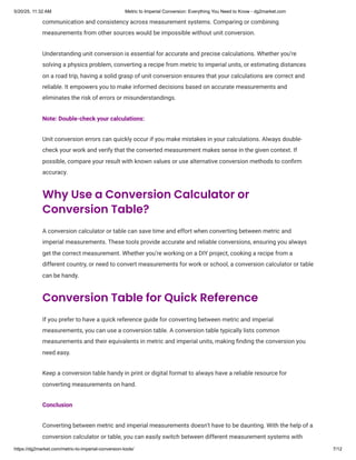 Metric to Imperial Conversion_ Everything You Need to Know | PDF