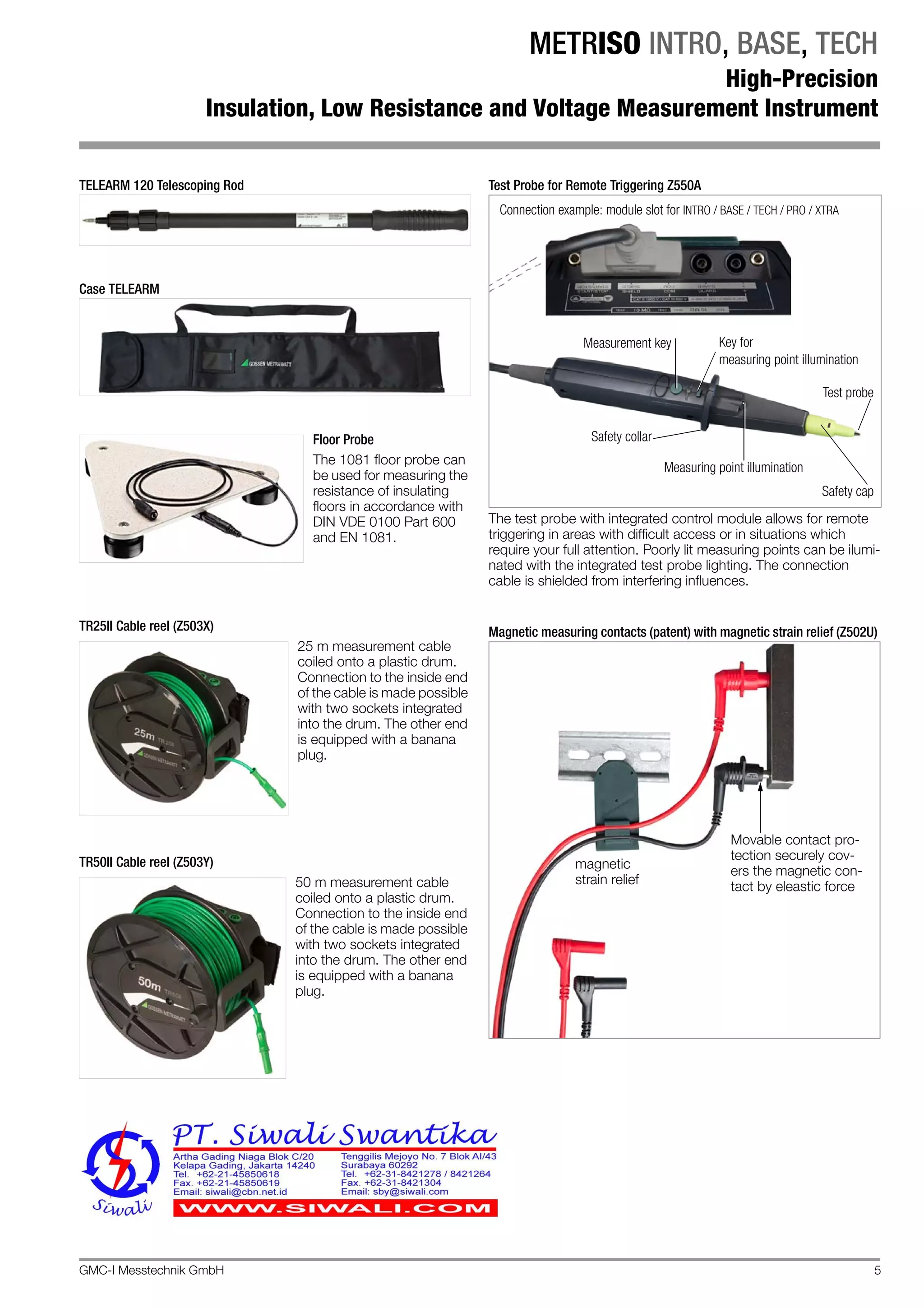 Data Teknis Gossen Metrawatt Insulation Tester METRISO INTRO-METRISO ...