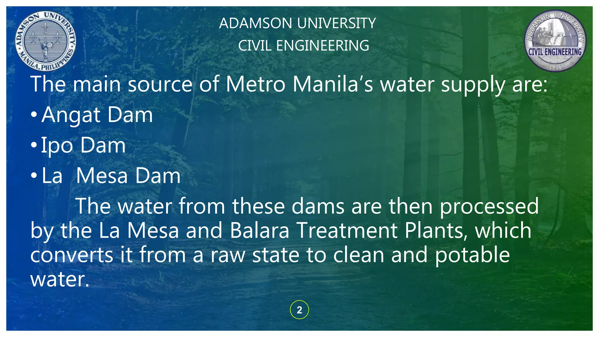 Metro Manila Water Distribution System | PPTX